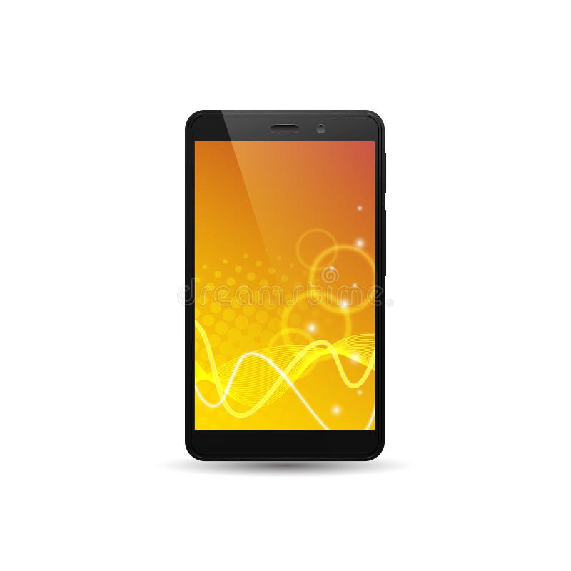 Smart Phone, Mobile Phone Isolated with Abstract Wallpaper Stock Vector ...