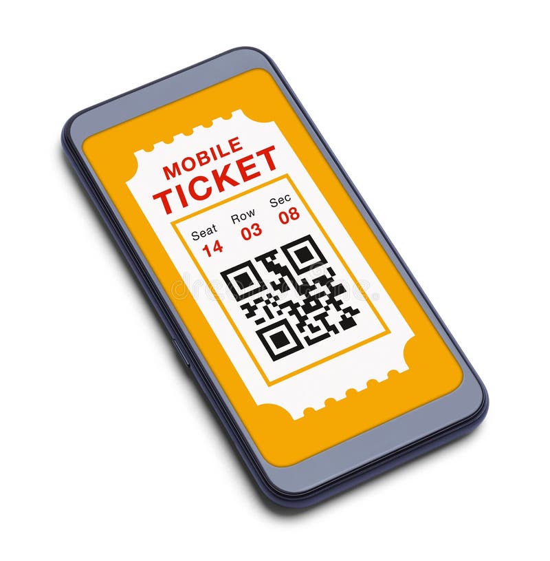 Smart Phone Mobile Ticket stock illustration. Illustration of admit ...