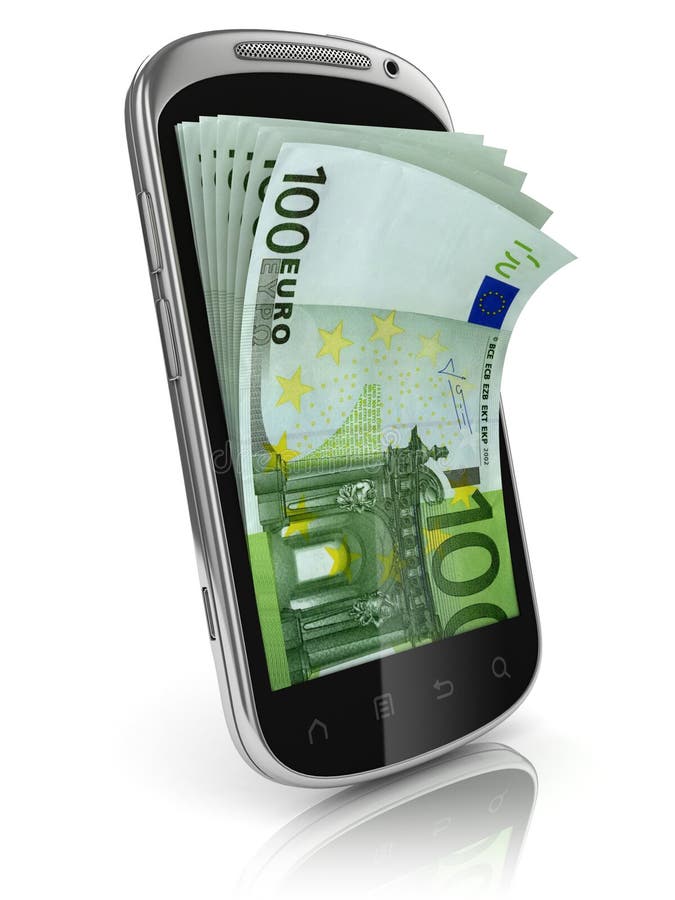 Smart Phone with Money Concept. Euro. Stock Illustration - Illustration ...