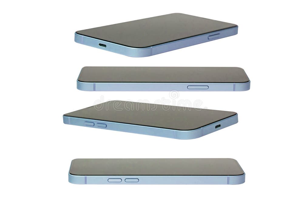 Smart Phone, Multiple Viewing Angles in Landscape Stock Illustration ...