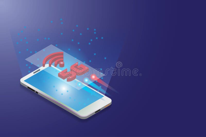 Smart Phone New Technology Networking with High Speed 5g Wifi Stock ...