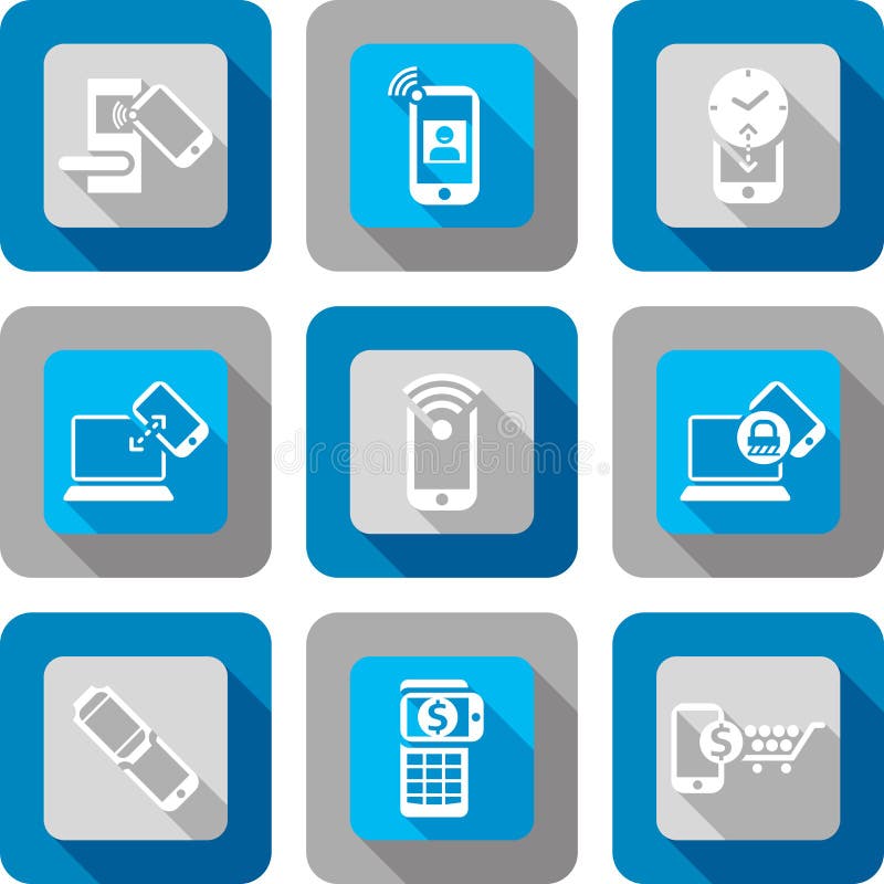 Smart Phone NFC Communication Icon Design Set Stock Vector ... Smart Phone NFC Communication Icon Design Set Stock Vector ...