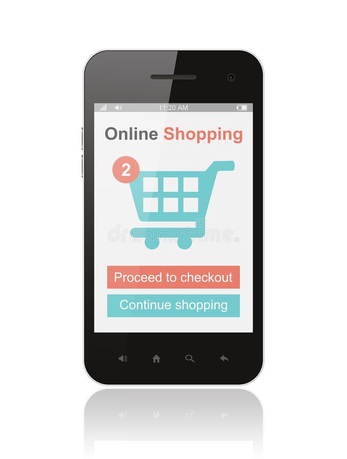 Smart Phone with Online Shopping Concept Stock Illustration ...