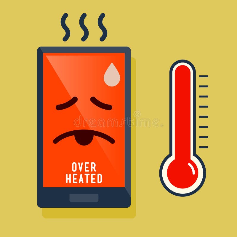 Smart Phone Over Heated Icon Stock Vector - Illustration of stop ...