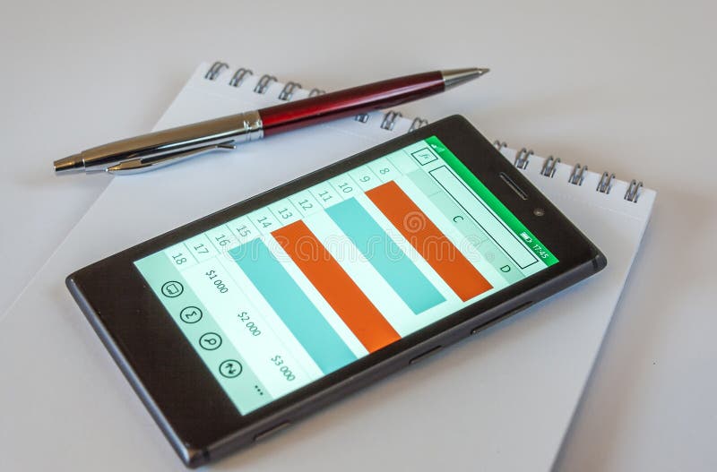 Smart Phone ,Pen and Notepad Stock Image - Image of phone, interior ...