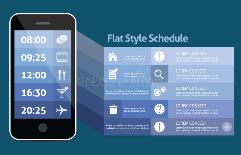 Smart Phone Personal Schedule Stock Vector - Illustration of banner ...