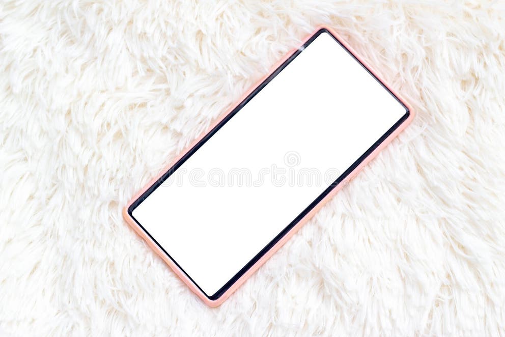 Smart Phone in Pink Case with Blank Screen Stock Image - Image of flat ...