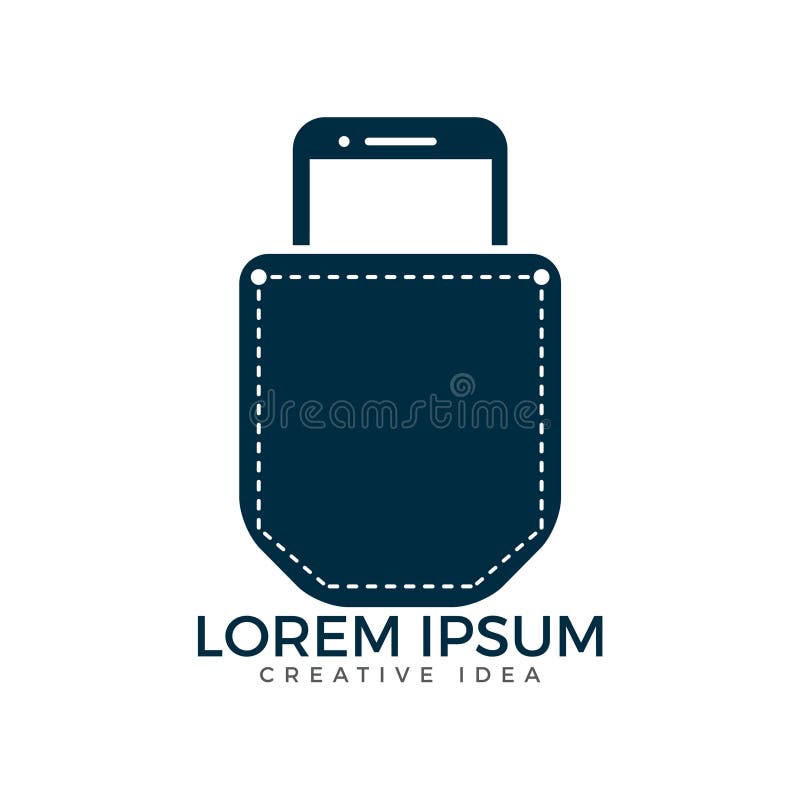 Smart Phone in Pocket Logo Design. Stock Vector - Illustration of ...