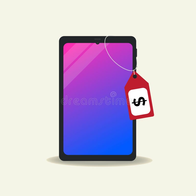 Smart Phone with Price Tag Graphic Design Vector Illustration Stock ...