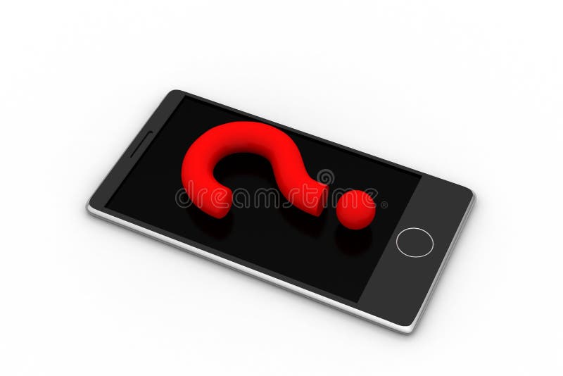 Smart Phone with Question Mark Stock Illustration - Illustration of ...