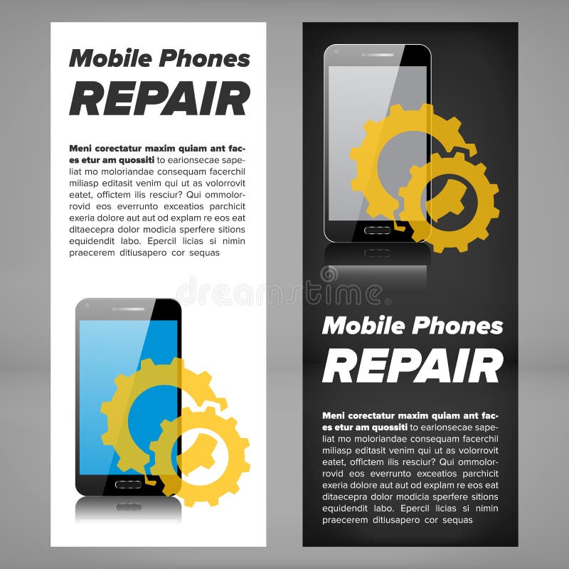 Smart phone repair banner stock vector. Illustration of telecoms - 73308096