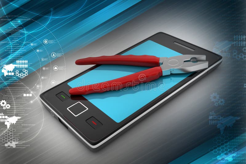 Smart Phone Repair Service Concept Stock Illustration - Illustration of ...
