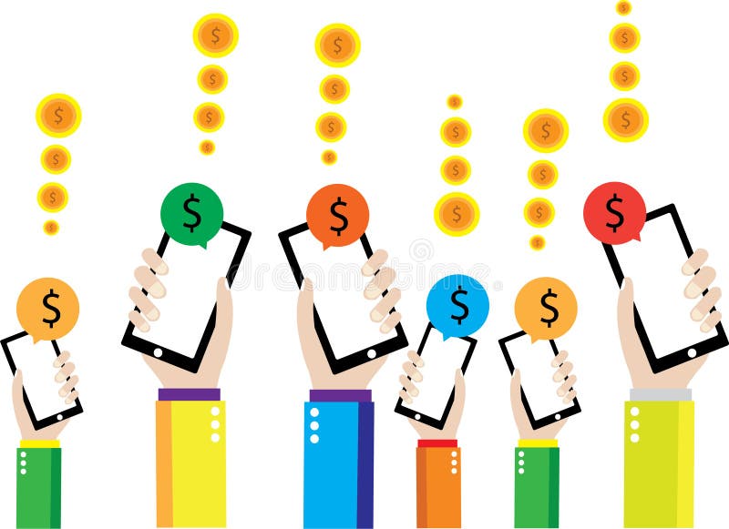 Smart phone save money stock illustration. Illustration of business ...