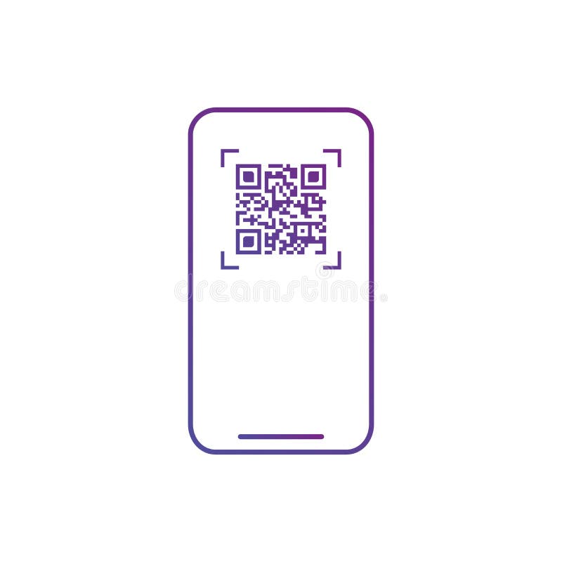 Smart Phone Scanning Qr Code Icon Barcode Scan With Telephone. Vector ...
