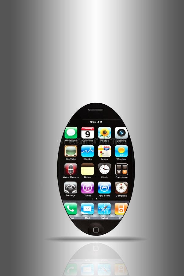 Smart phone screen list editorial photography. Illustration of calling ...