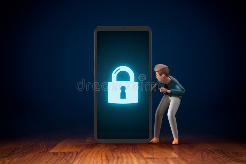 Mobile device security stock image. Image of service - 48596807