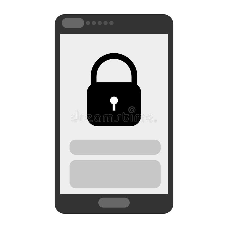 Smart Phone with Security Lock Flat Design. Keyless Entry and Advanced ...