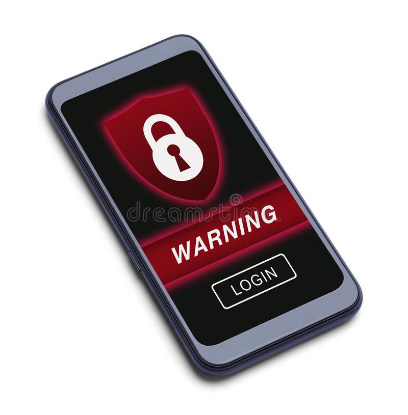 Smart Phone Security Warning Stock Illustration - Illustration of login ...