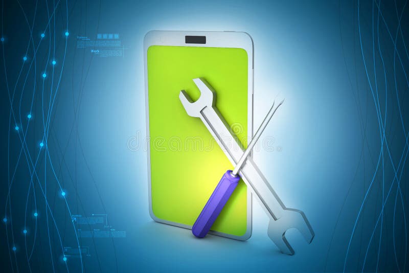 Smart Phone Service Concept Stock Illustration - Illustration of mobile ...