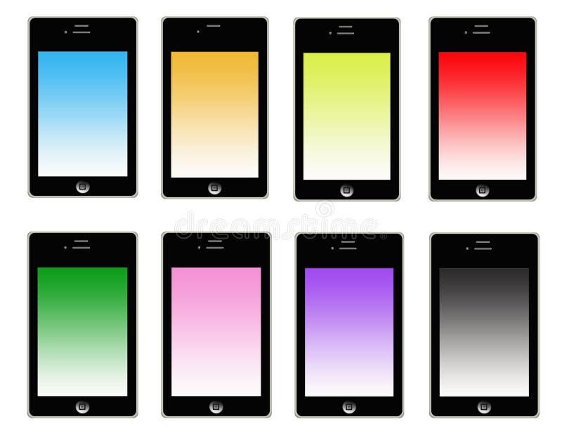 Smart Phone Set Color Screen Royalty Free Stock Images - Image: 29560499
