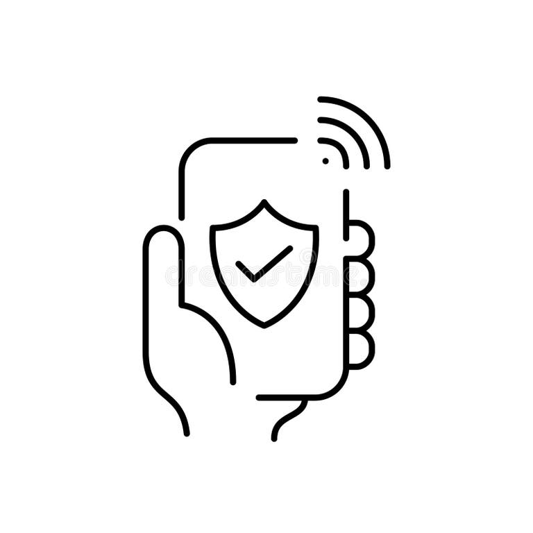 Smart Phone, Shield, Checkmark and Wi-fi. Secure Internet Usage ...