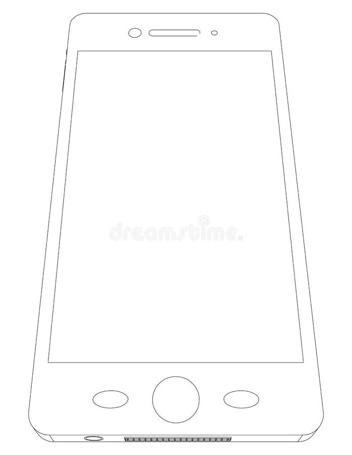 Smart phone sketch stock vector. Illustration of screen - 53947301