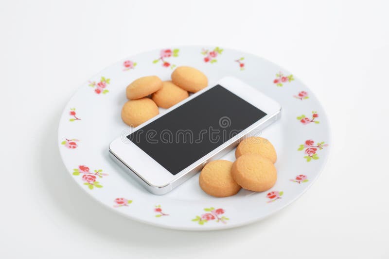 A smart phone stock image. Image of break, dessert, bakery - 110280085