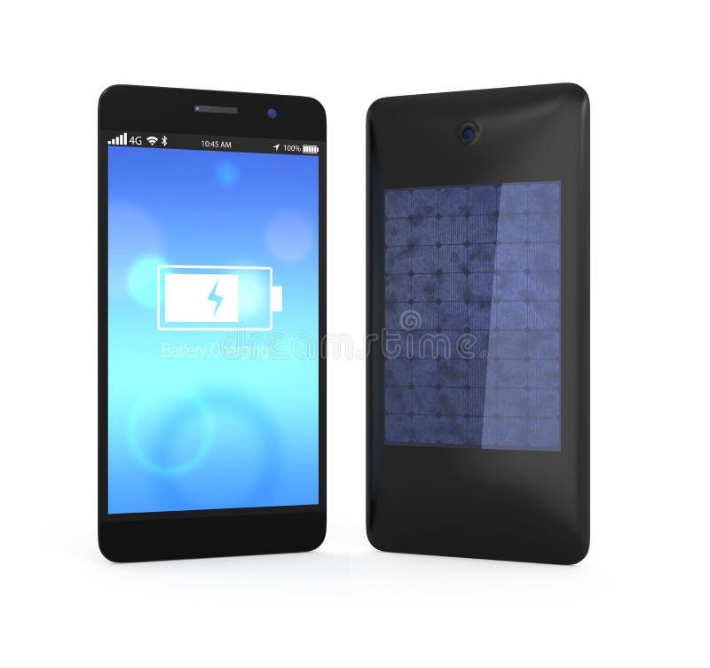 Smart Phone and Solar Panel Built-in Rear Cover Stock Illustration ...