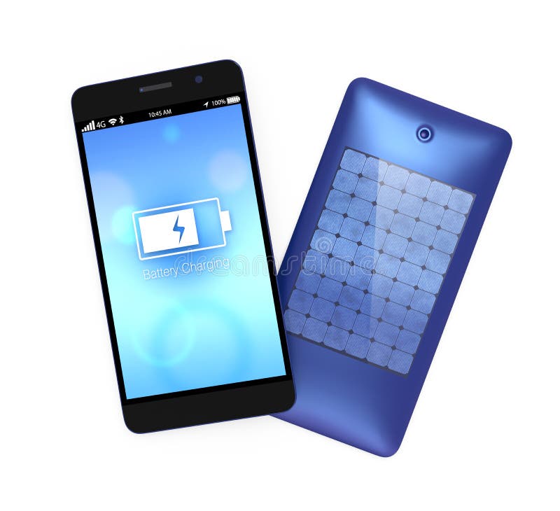 Smart Phone and Solar Panel Built-in Rear Cover Stock Image - Image of ...
