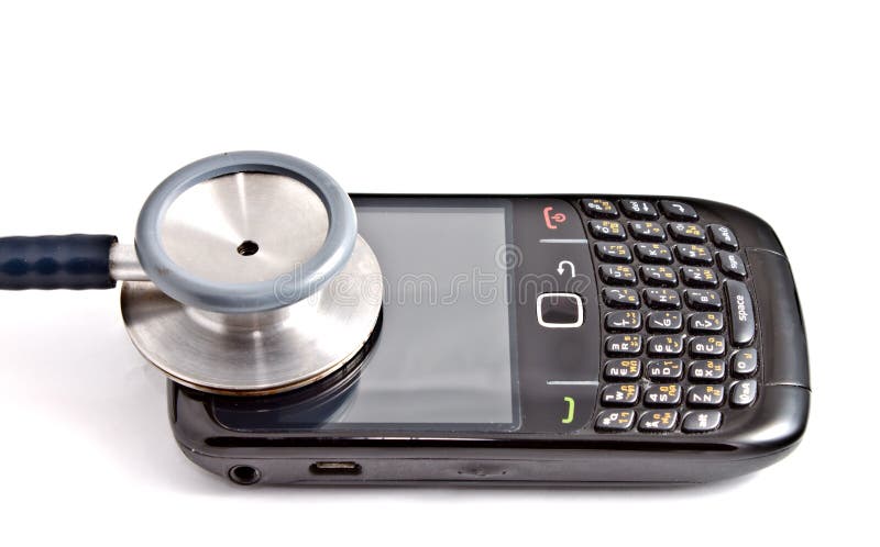 Smart Phone with Stethoscope Stock Image - Image of background, problem ...