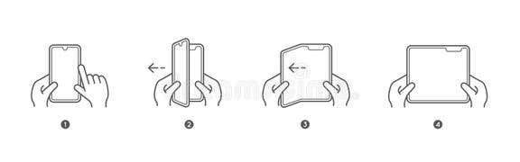 Smart Phone Tablet with Foldable Screen. Stock Vector - Illustration of ...