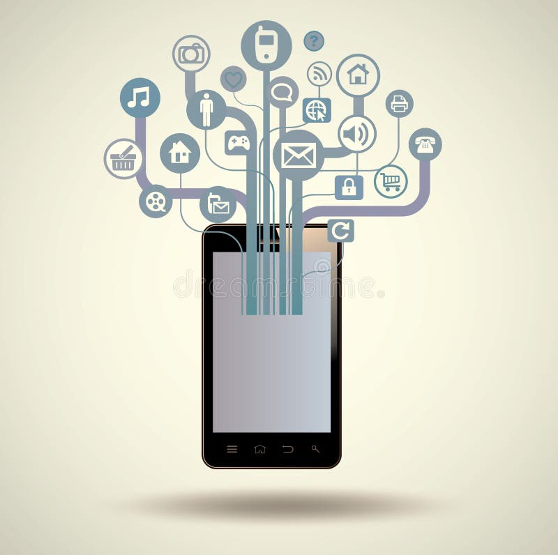 Digital Mobility Concept with Connected Devices Such As Car, Smart ...