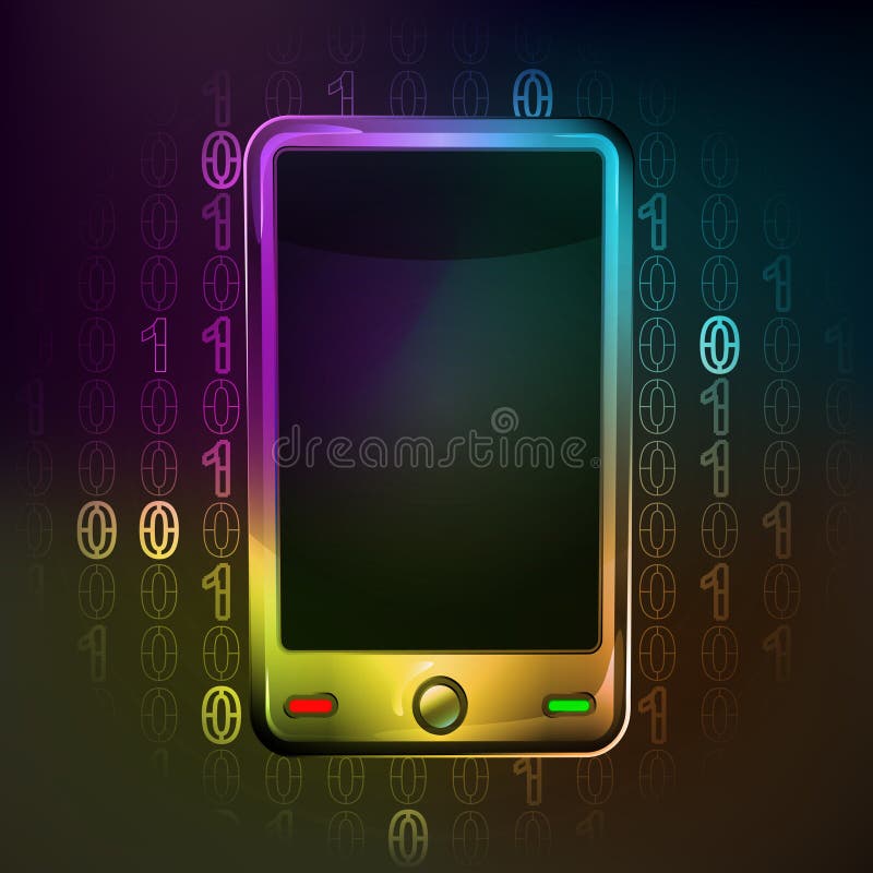 Smart Phone Technology in Binary Internet Space Vector Stock Vector ...