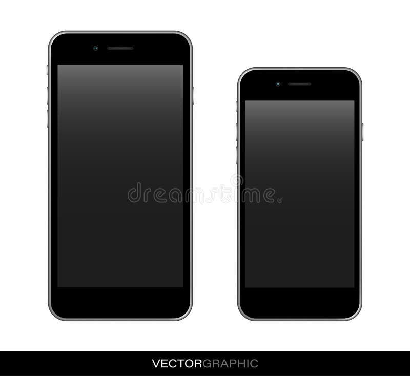 Smart Phone Template Front Two Diagonal Stock Vector - Illustration of ...