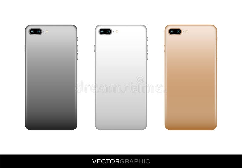 Smart Phone Template Three Back Side Stock Vector - Illustration of ...