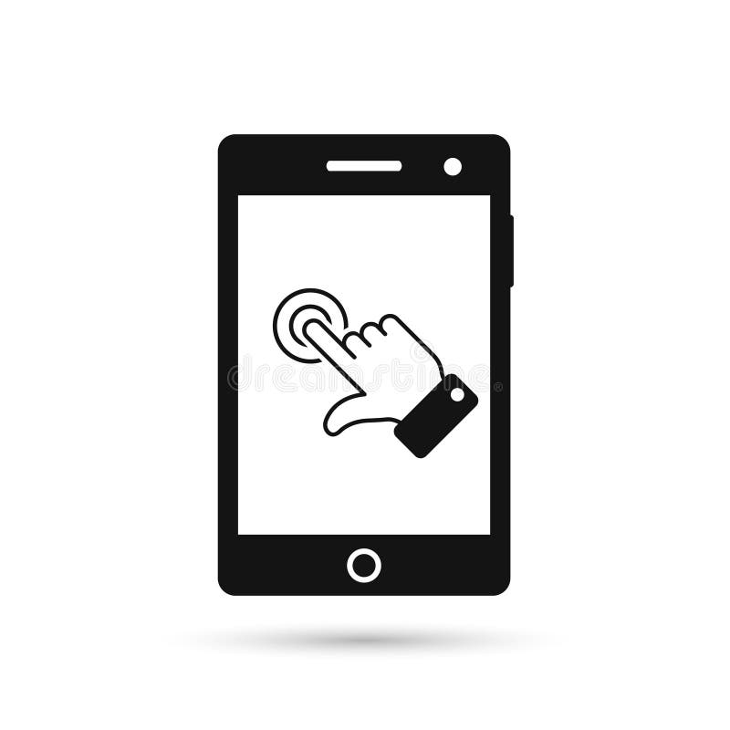 Smart Phone Touch Screen Icon. Vector Smartphone Touch Finger Symbol ...