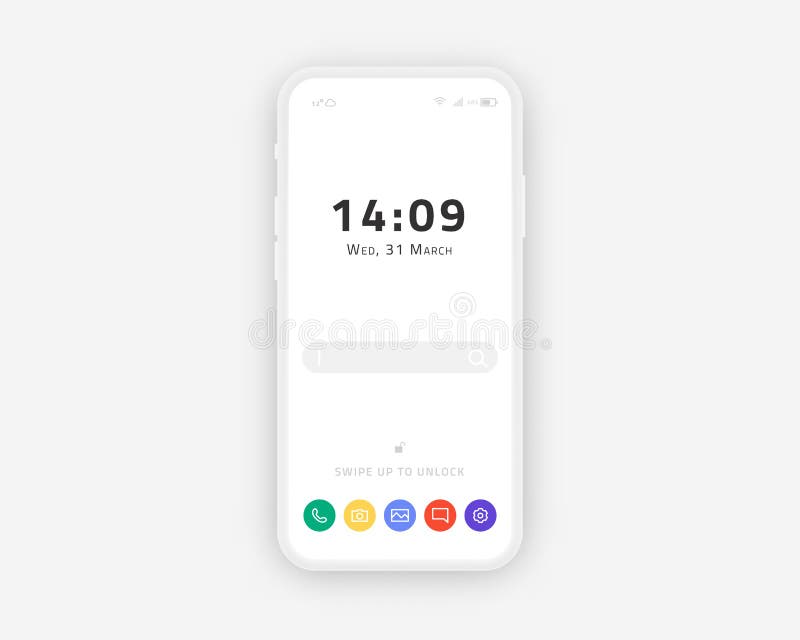 Smart Phone Touch Screen Mockup. White User Interface, Mobile ...