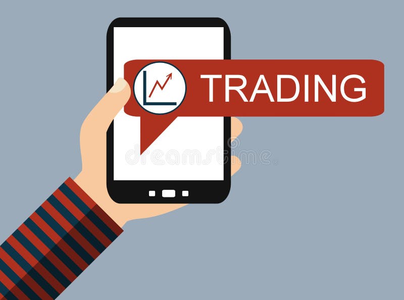 Smart Phone: Trading - Flat Design Stock Illustration - Illustration of ...