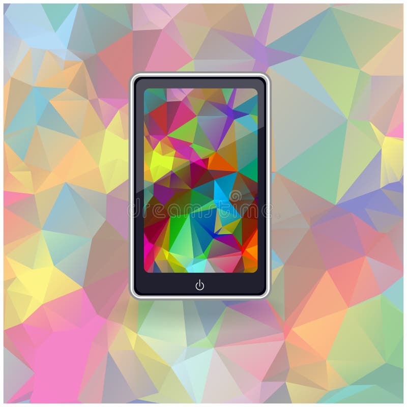 Smart Phone with Triangles Wallpaper Stock Vector - Illustration of ...