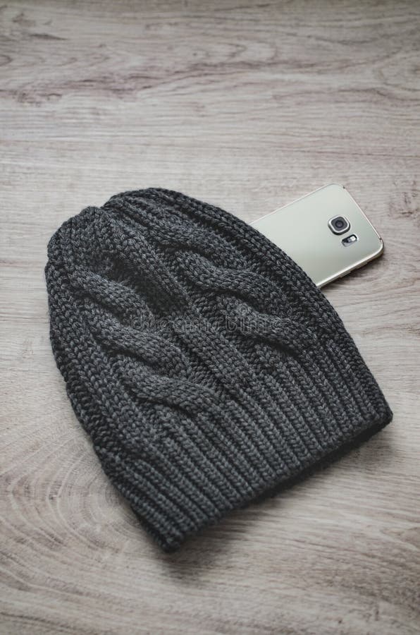 Smart Phone with Winter Hat Stock Image - Image of screen, wireless ...