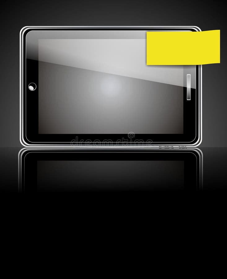 Smart Phone with Yellow Label Stock Illustration - Illustration of ...