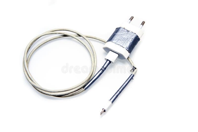 Smart Phones Charger with Broken and Frayed Cable Stock Image - Image ...