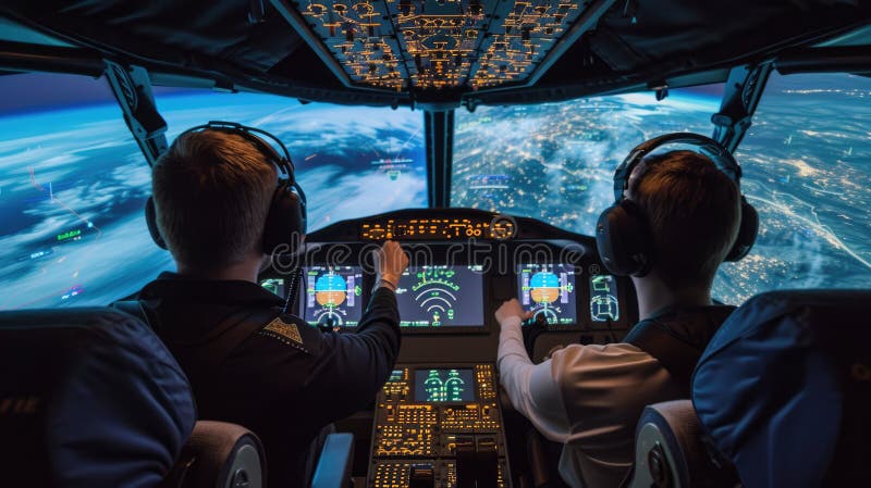 Smart Pilot Training and Looking at Control Panel in Simulated Flight ...