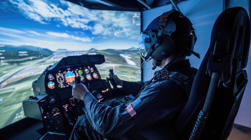Smart Pilot Training and Looking at Control Panel in Simulated Flight ...