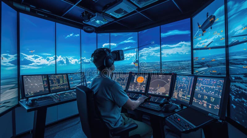 Smart Pilot Training and Looking at Control Panel in Simulated Flight ...