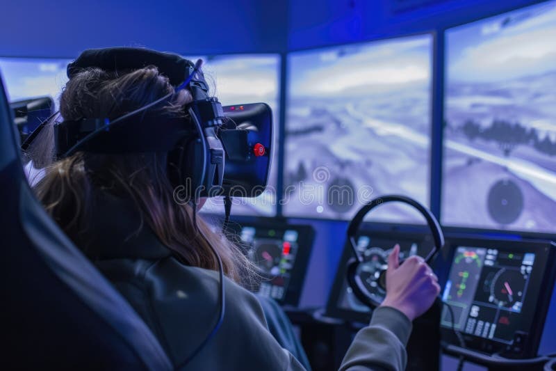 Smart Pilot Training and Looking at Control Panel in Simulated Flight ...