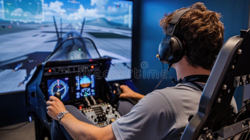 Smart Pilot Training and Looking at Control Panel in Simulated Flight ...