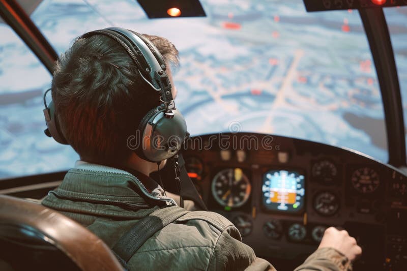 Smart Pilot Training and Looking at Control Panel in Simulated Flight ...