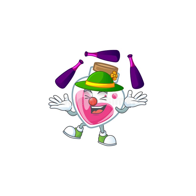 Smart Pink Potion Cartoon Character Design Playing Juggling Stock ...