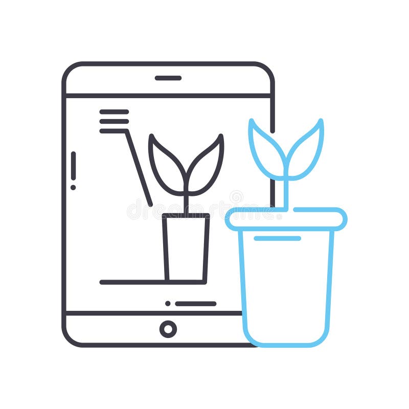 Smart Plan Pot Line Icon, Outline Symbol, Vector Illustration, Concept ...
